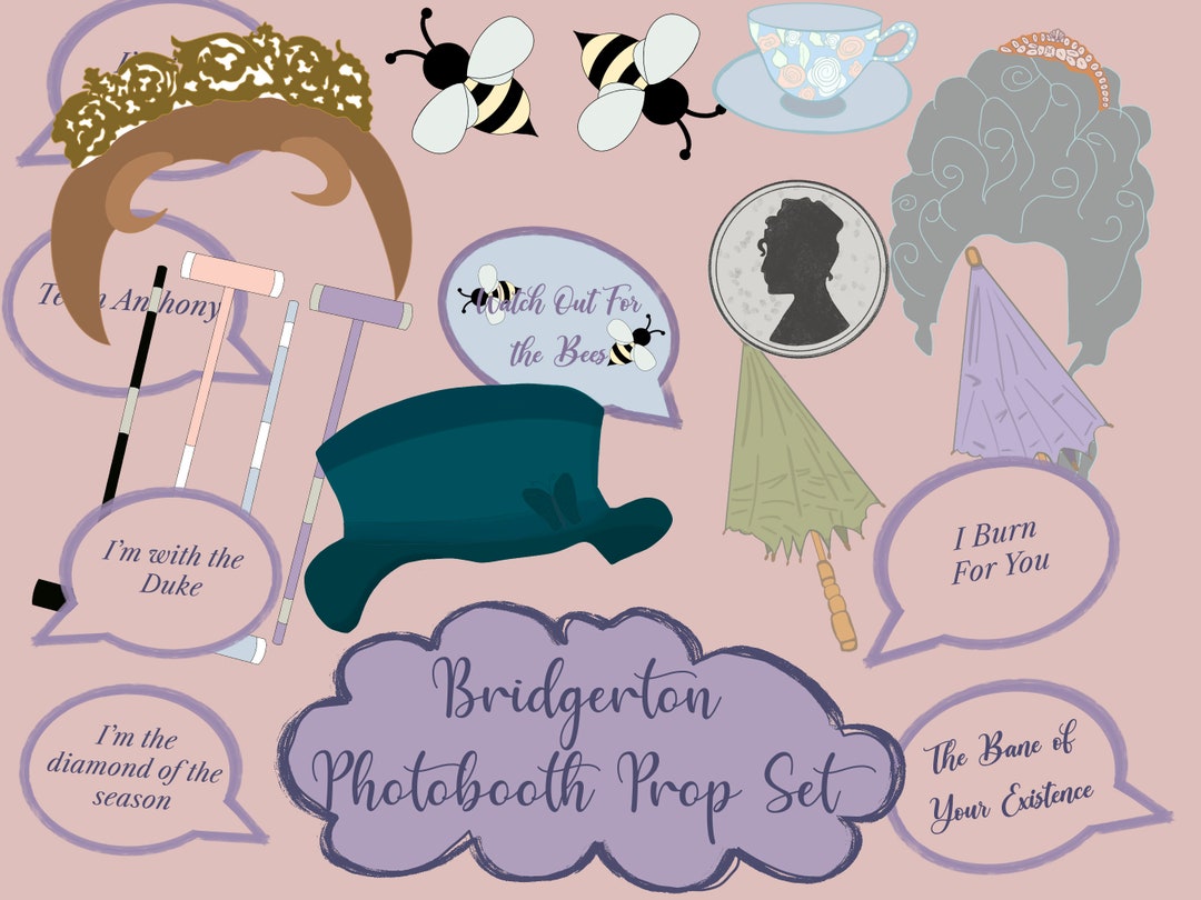 Bridgerton Inspired Photo Booth Props | Digital Download| 8.5x11 | - Etsy
