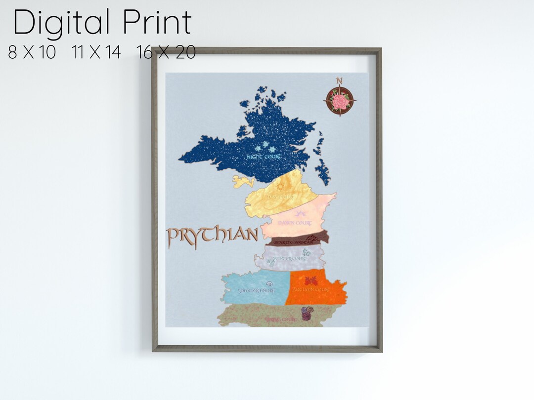ACOTAR Prythian Map Wall Art Digital Print | 11X14 - 8X10 - 16X20 ...