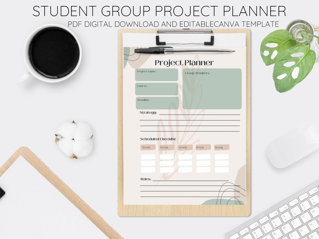 Group Project Planner Template Printable Group Project Planner Editable ...