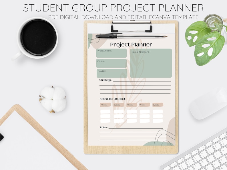 Group Project Planner Template Printable Group Project | Etsy
