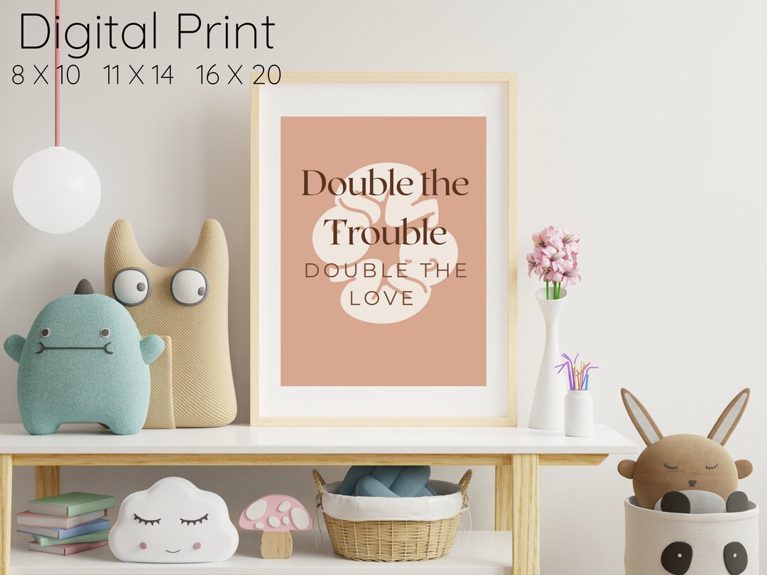 Double Trouble Twin Nursery Wall Art Digital Print | 11X14 - 8X10 ...