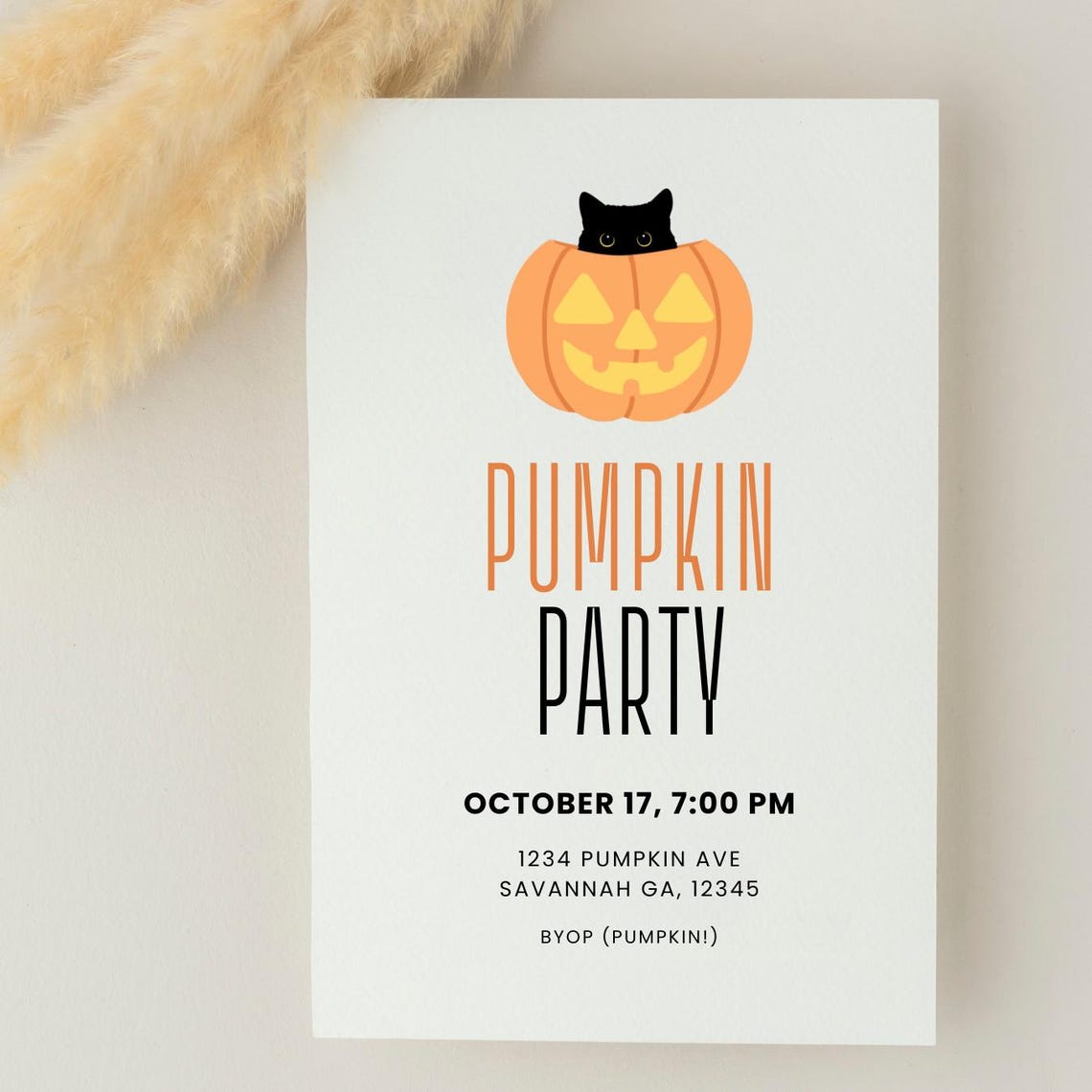 Pumpkin Party Invitation Template - Etsy