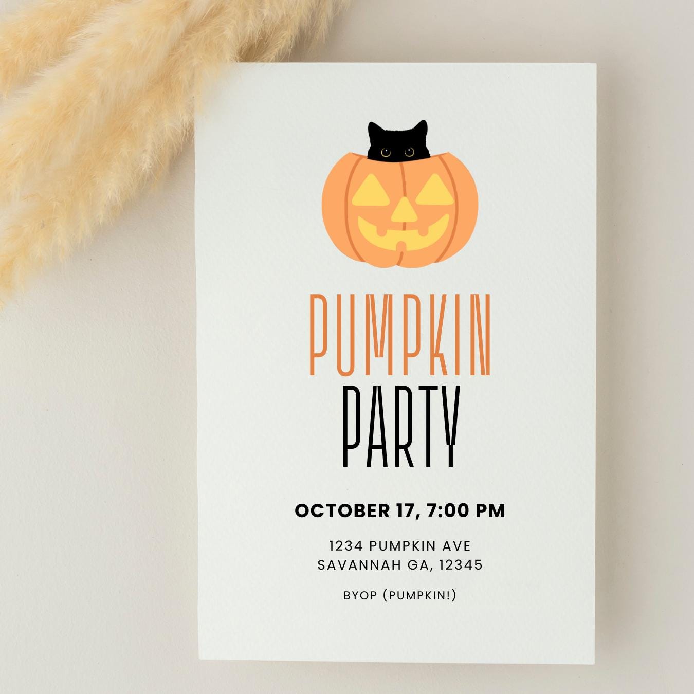 Pumpkin Party Invitation Template - Etsy
