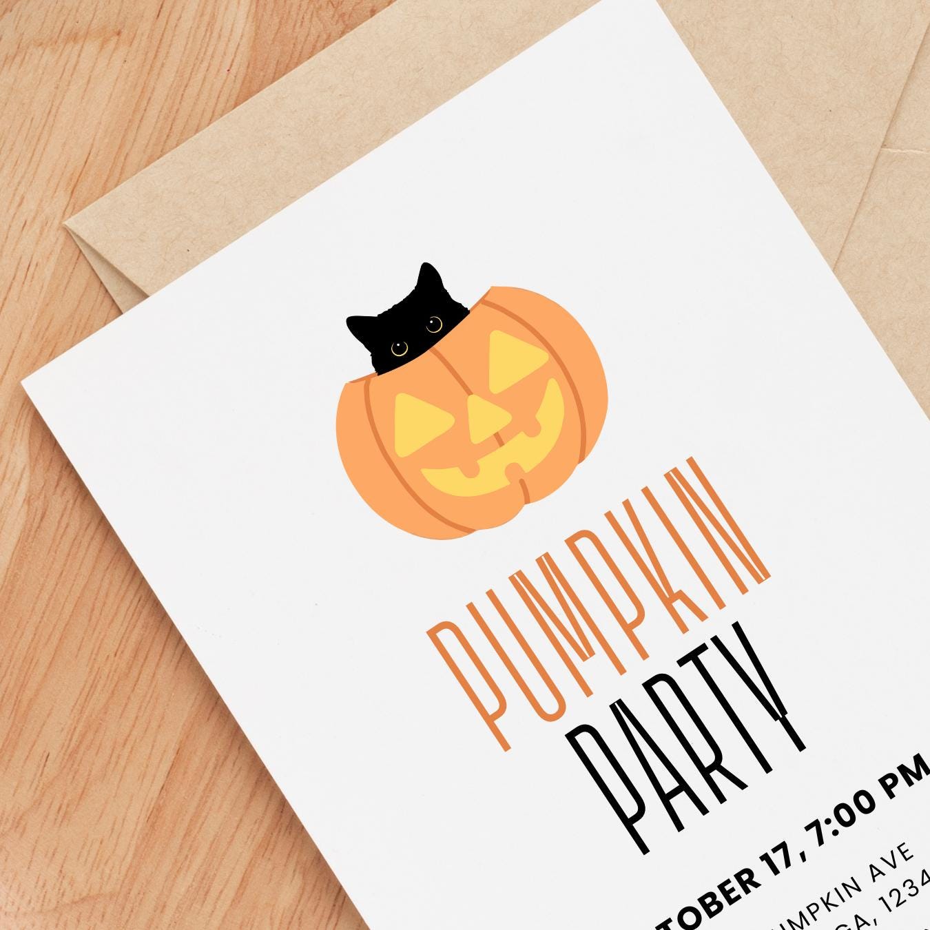 Pumpkin Party Invitation Template - Etsy
