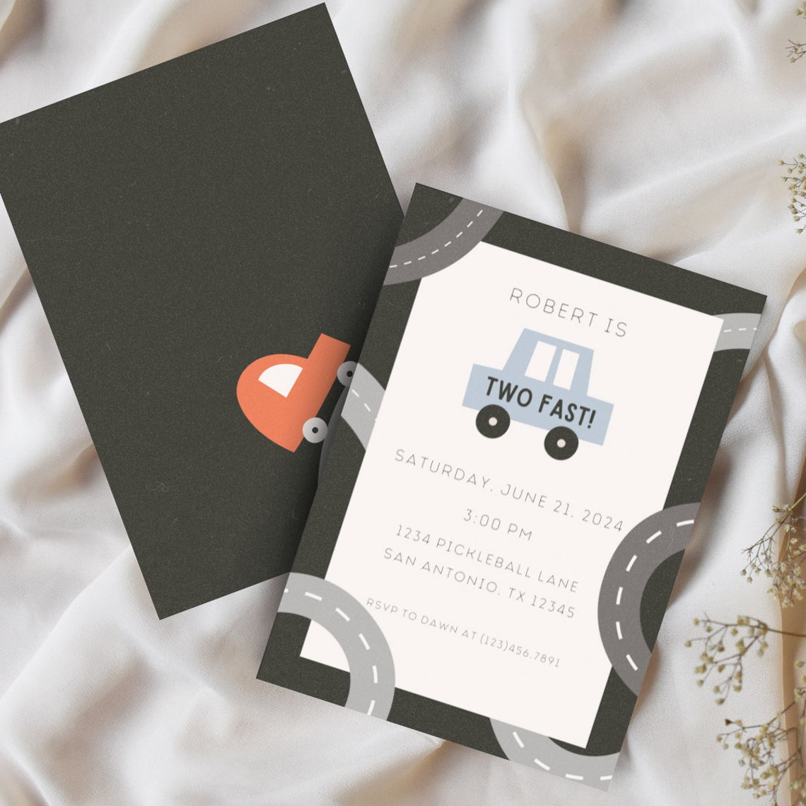 Two Fast Birthday Invitation Template Two Fast Birthday Canva Template ...