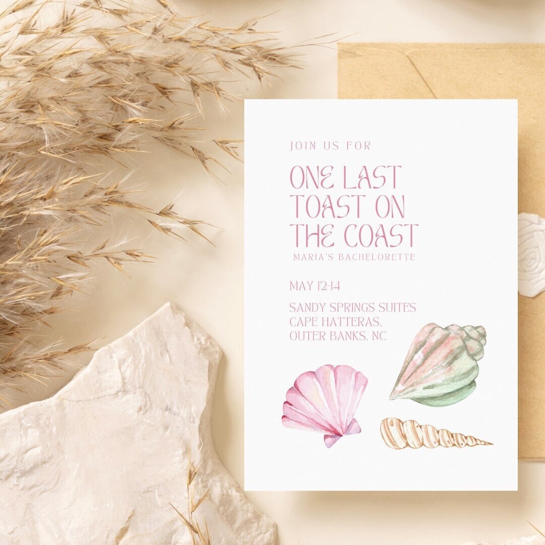 Last Toast on the Coast Bachelorette Invitation and Itinerary Editable ...