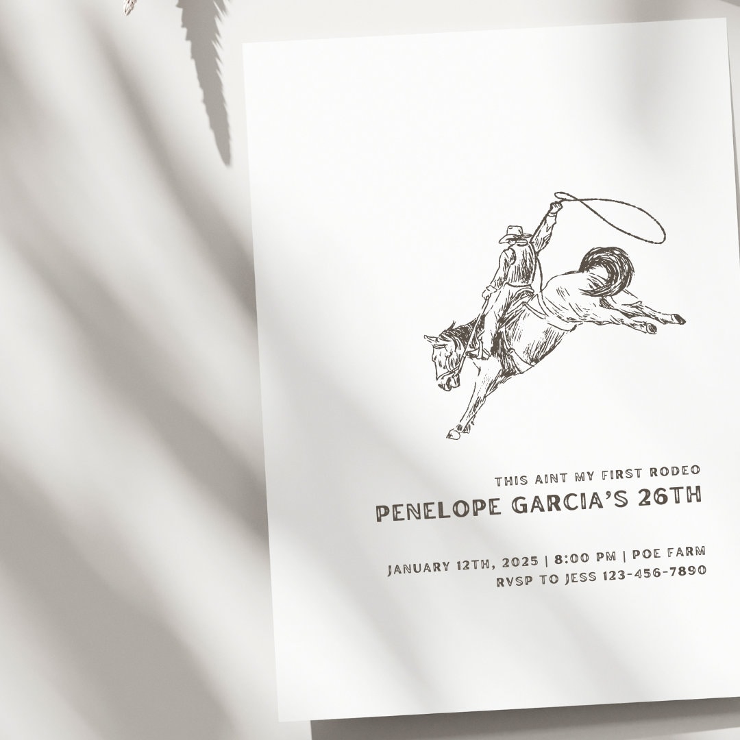 Editable Rodeo Birthday Invitation Template for Birthday Party Horse ...