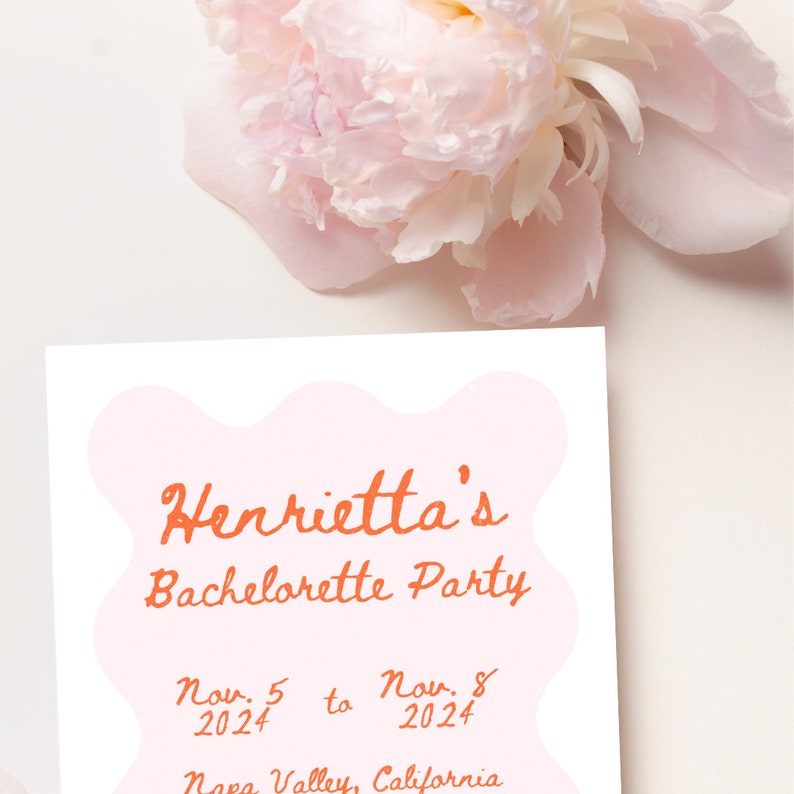 Napa Valley Bachelorette Invitation Template Winery Bachelorette Invite ...