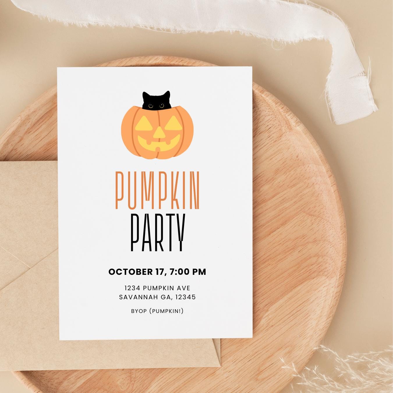 Pumpkin Party Invitation Template - Etsy
