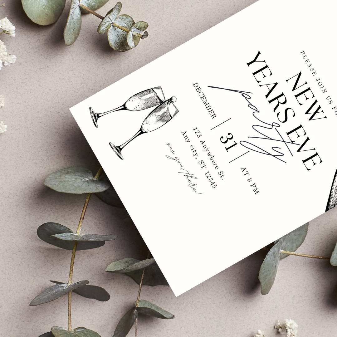 Printable New Years Eve Party Invitation | Customizable | Canva ...