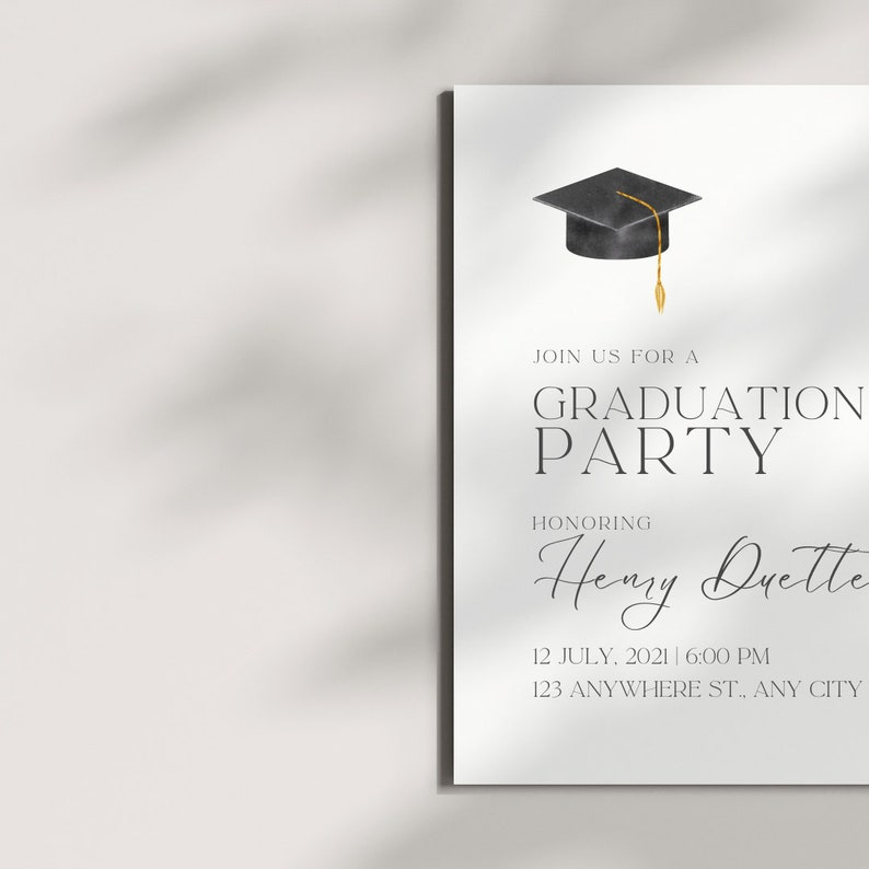 Editable Graduation Party Invitation Template Digital Graduation ...