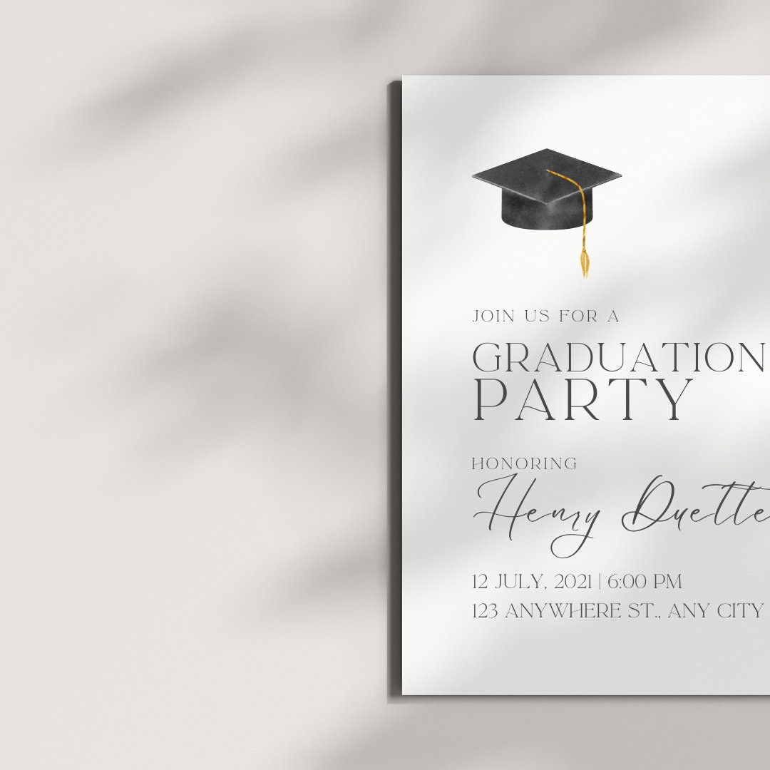 Editable Graduation Party Invitation Template Digital Graduation ...