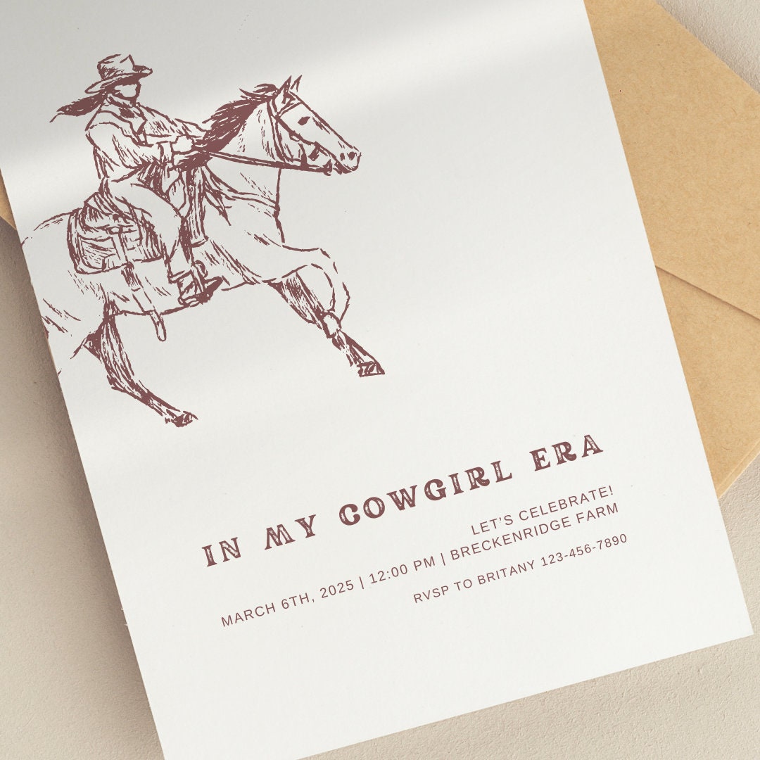 In My Cowgirl Era Birthday Invitation Western Birthday Invite Rodeo ...