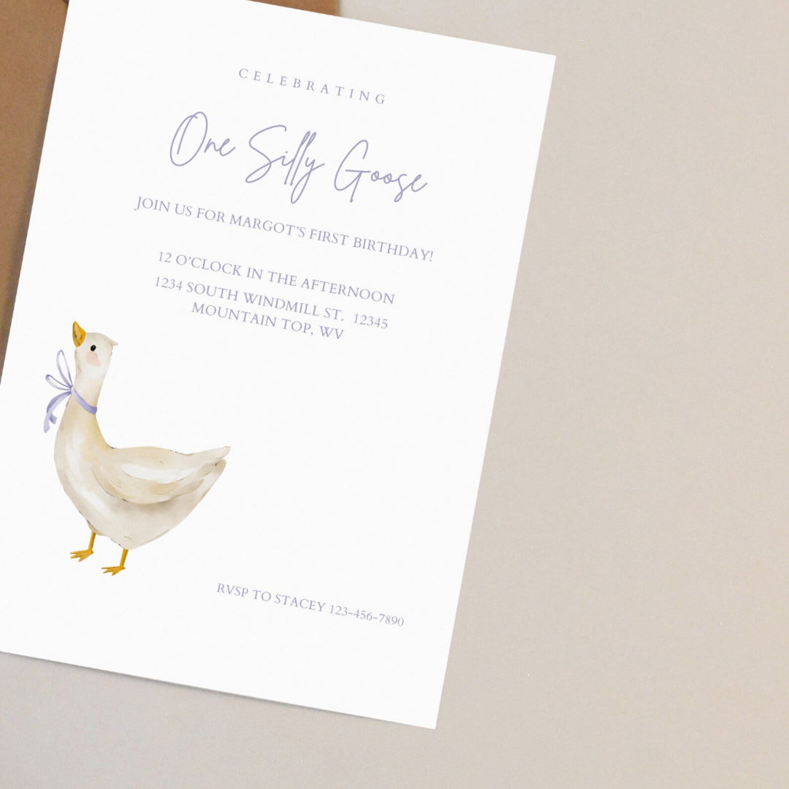 Silly Goose Invitation One Silly Goose Birthday Invitation First ...