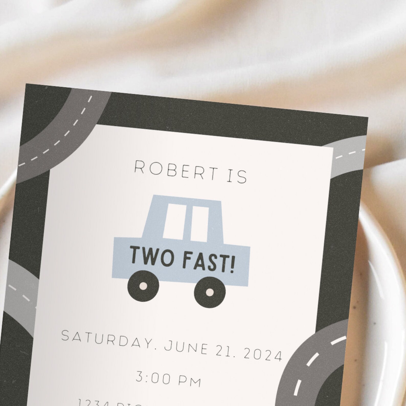 Two Fast Birthday Invitation Template Two Fast Birthday Canva Template ...