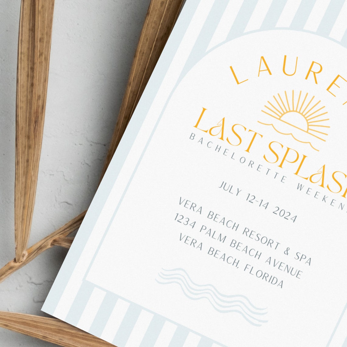 Last Splash Bachelorette Party Printable Invitation Bachelorette Beach ...