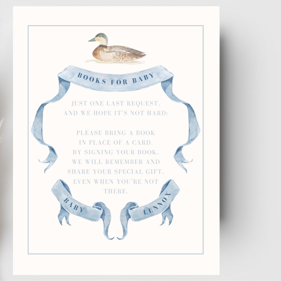 Duck Baby Shower Invitation Template Baby Registry Card Canva Template ...