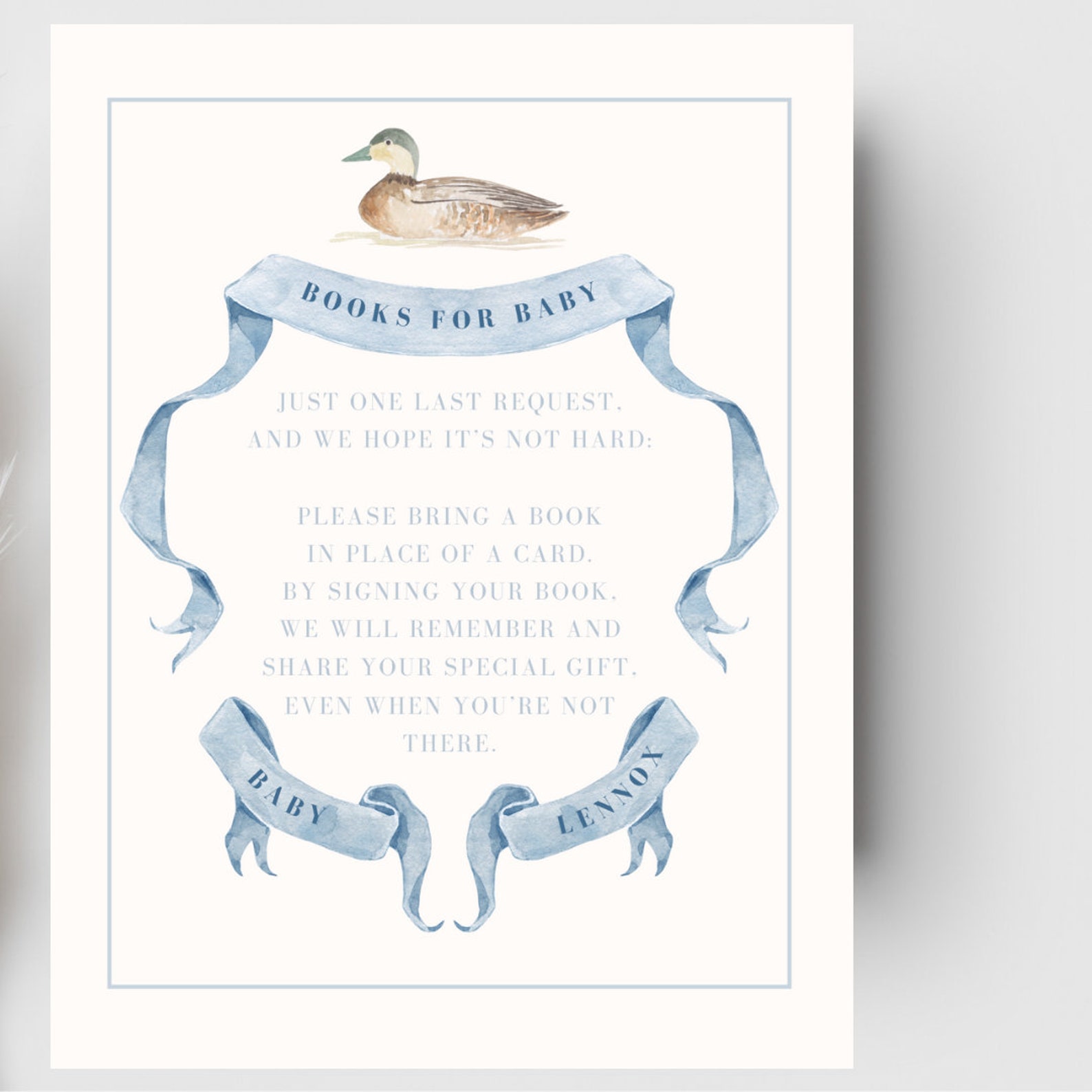 Duck Baby Shower Invitation Template Baby Registry Card Canva Template ...