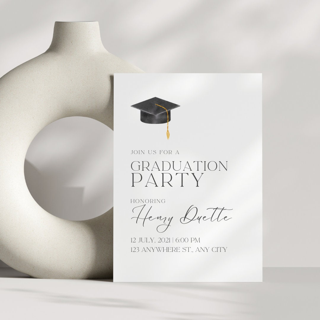 Editable Graduation Party Invitation Template Digital Graduation ...