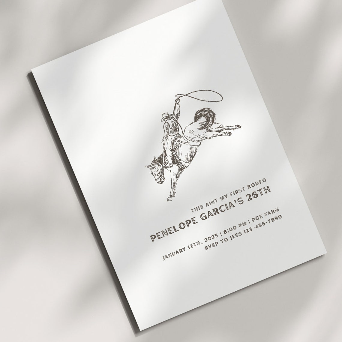 Editable Rodeo Birthday Invitation Template for Birthday Party Horse ...