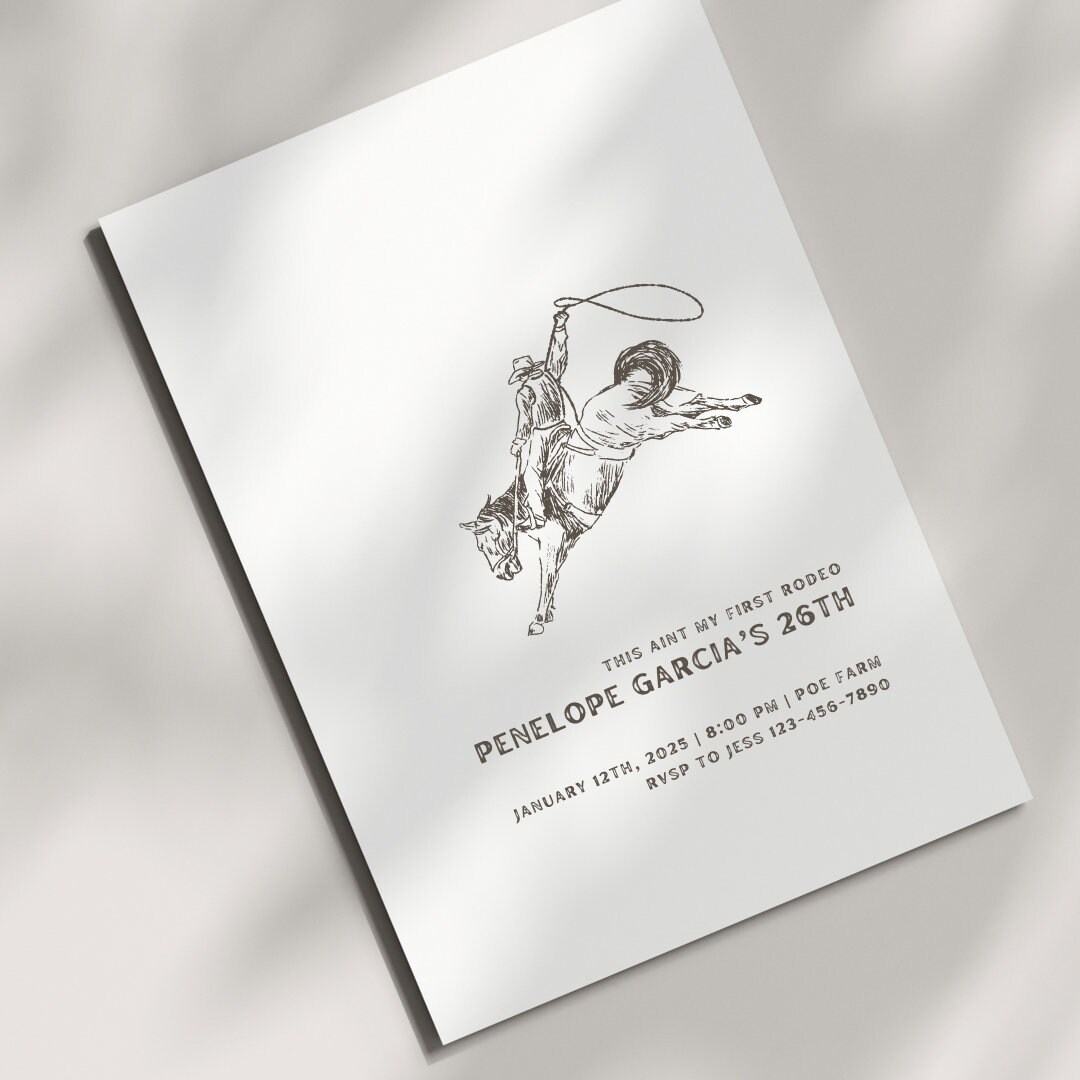 Editable Rodeo Birthday Invitation Template for Birthday Party Horse ...