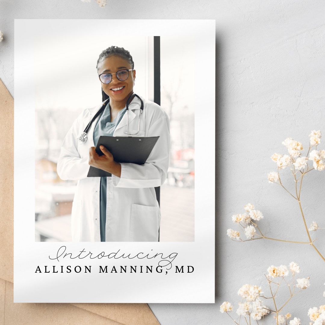 Editable Medical School Graduation Announcement Photo Card Template ...