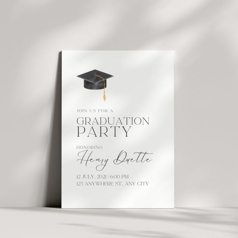 Editable Graduation Party Invitation Template Digital Graduation ...