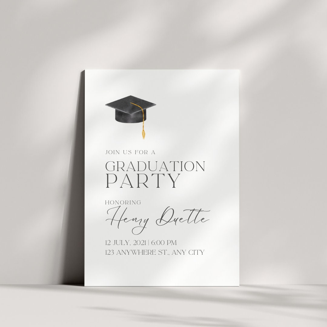 Editable Graduation Party Invitation Template Digital Graduation ...