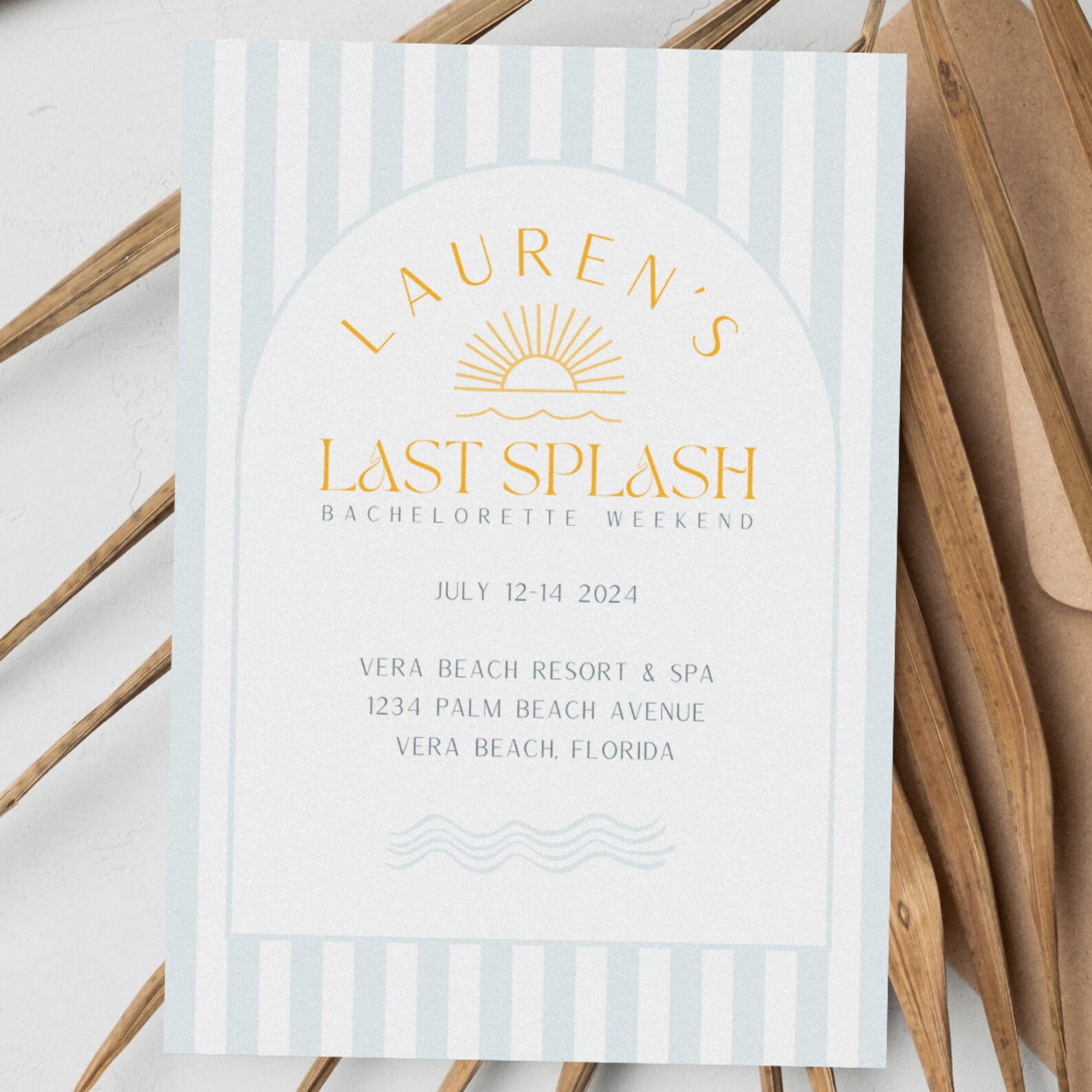 Last Splash Bachelorette Party Printable Invitation Bachelorette Beach ...