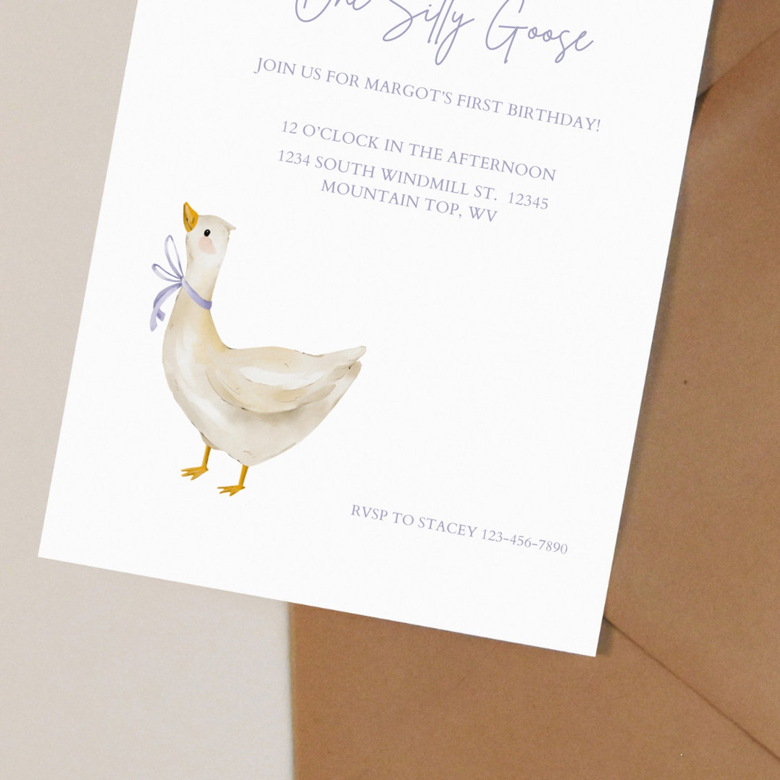 Silly Goose Invitation One Silly Goose Birthday Invitation First ...