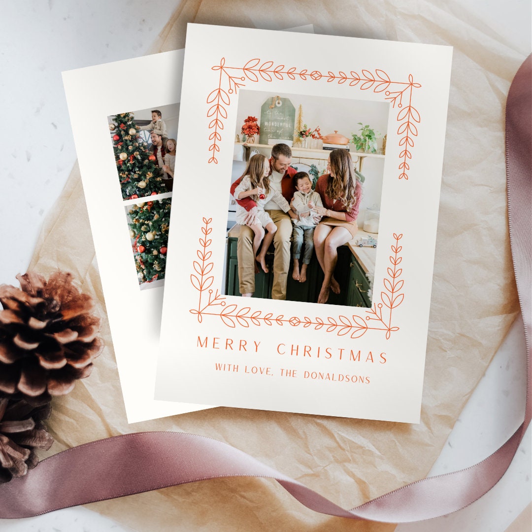 Custom Christmas Card Template Instant Download Printable Modern Simple ...