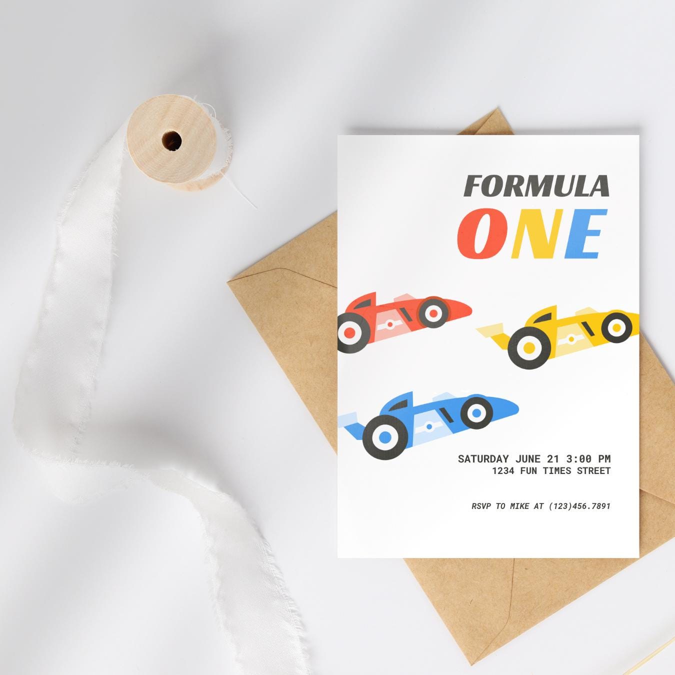 Formula One First Birthday Invitation Download Racecar Birthday ...