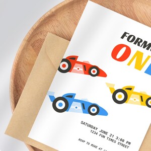Formula One First Birthday Invitation Download Racecar Birthday ...