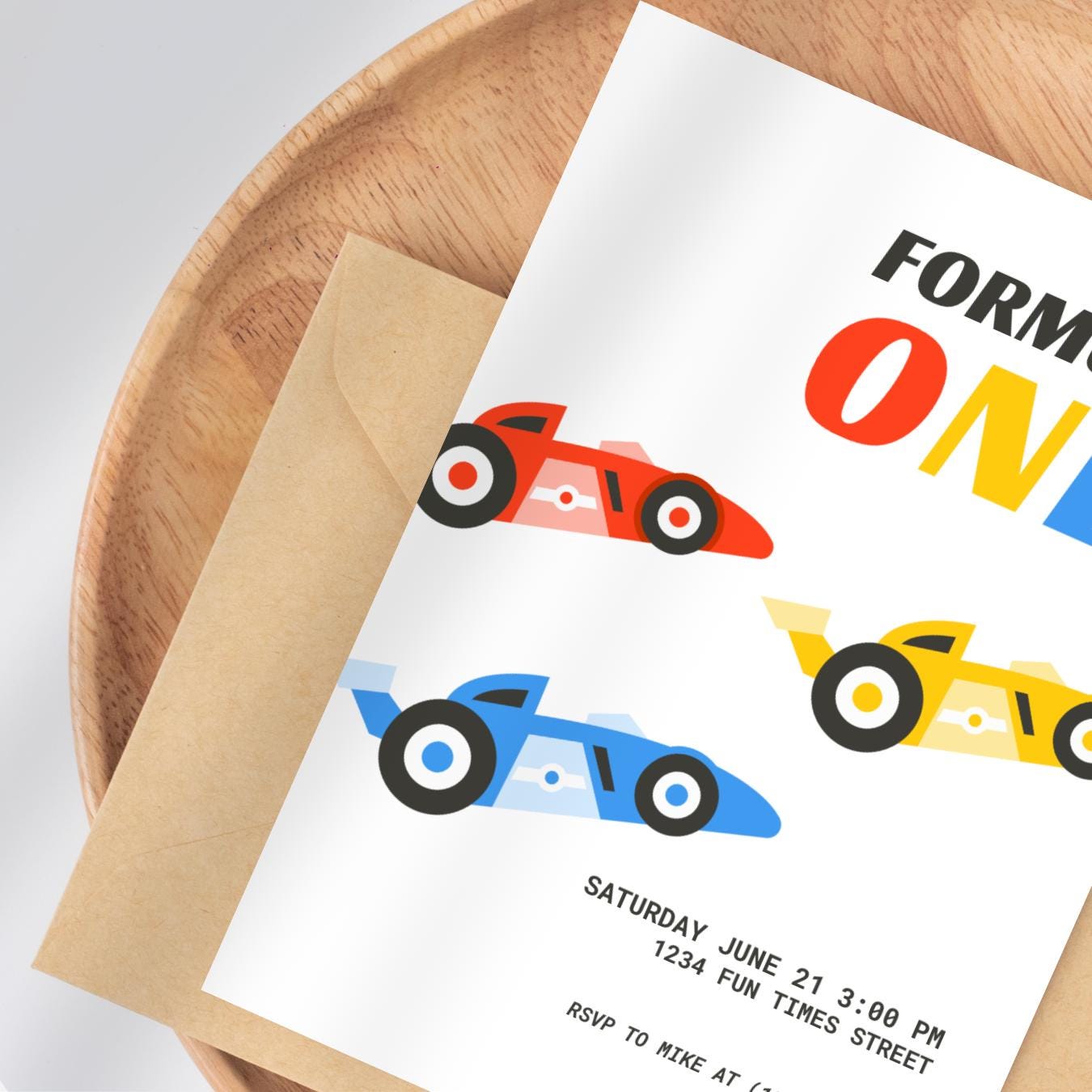 Formula One First Birthday Invitation Download Racecar Birthday ...