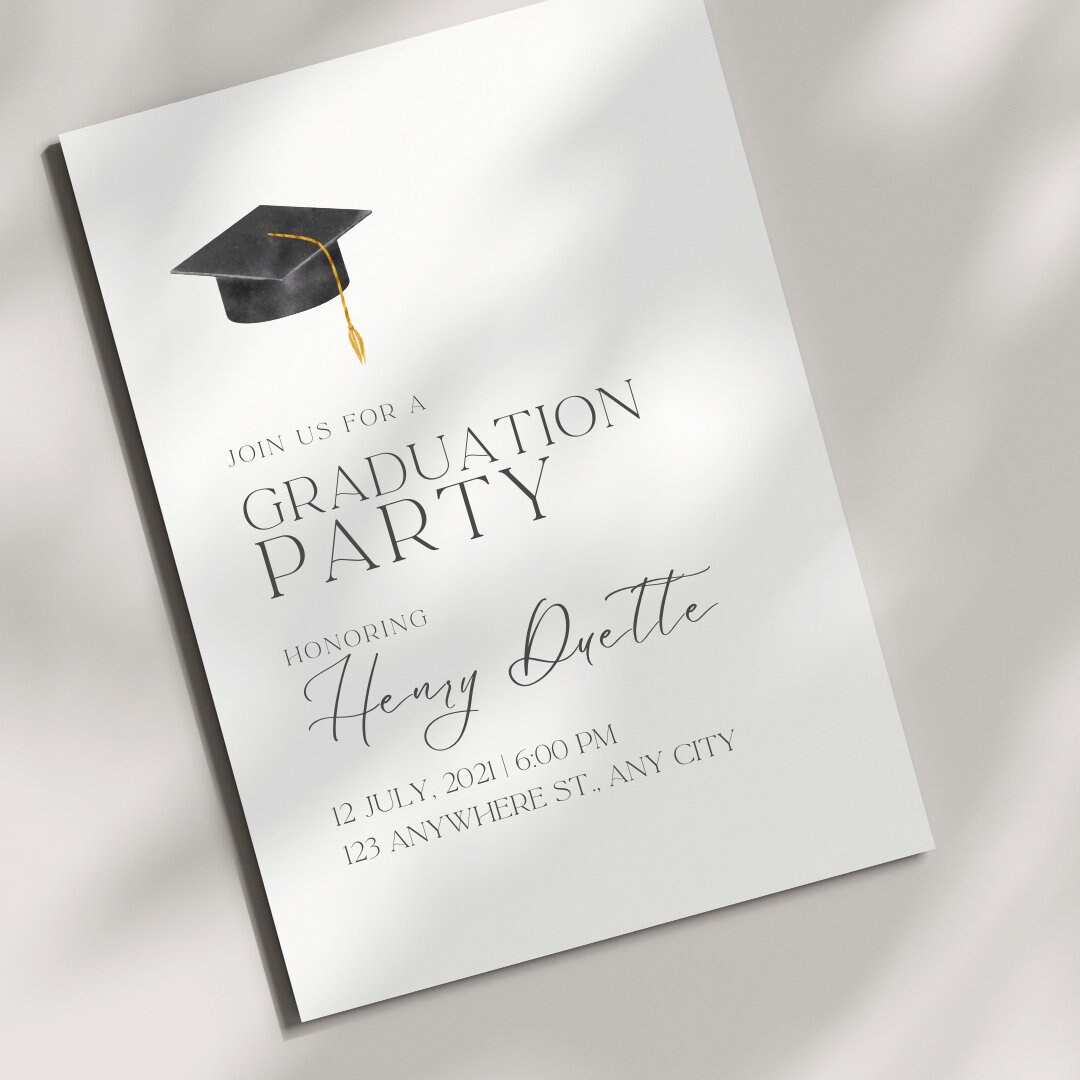 Editable Graduation Party Invitation Template Digital Graduation ...