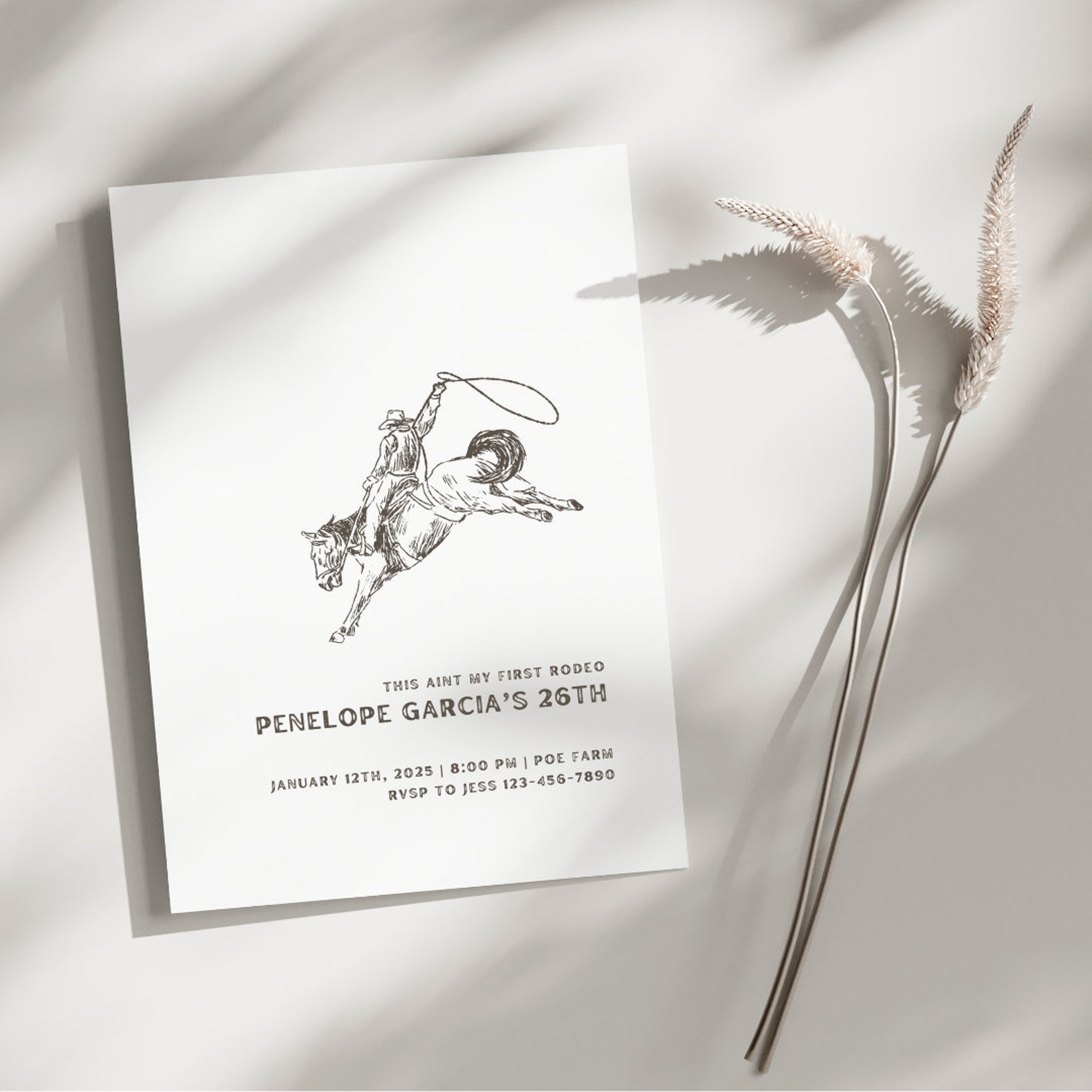 Editable Rodeo Birthday Invitation Template for Birthday Party Horse ...