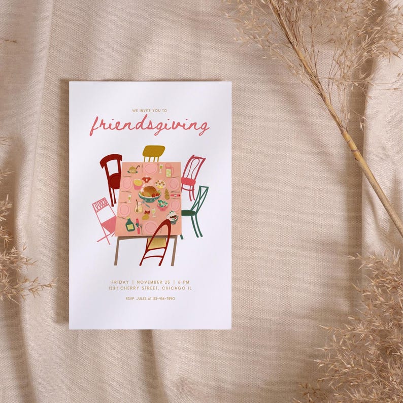 Friendsgiving Invitation Template Friendsgiving Invite Digital ...