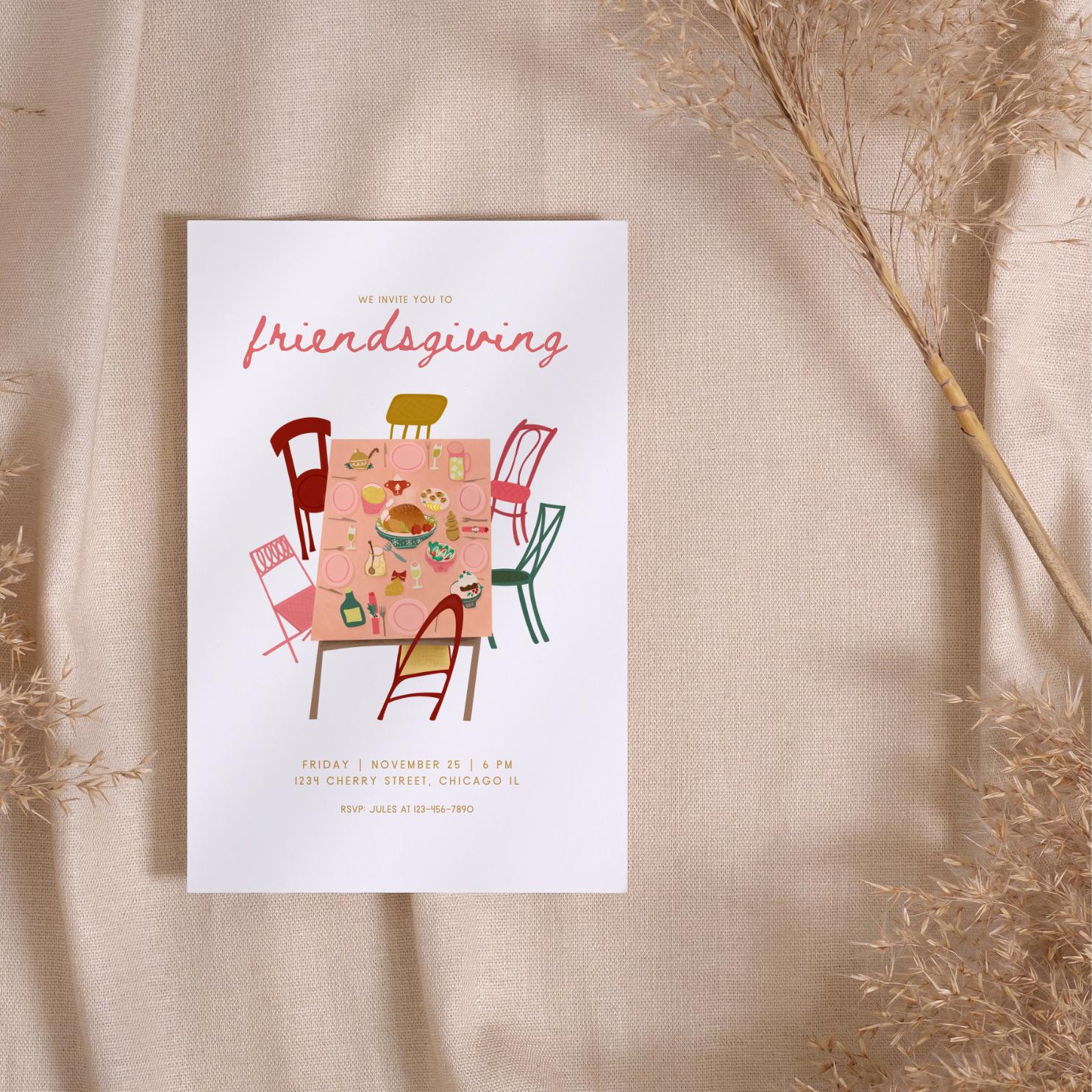 Friendsgiving Invitation Template Friendsgiving Invite Digital ...