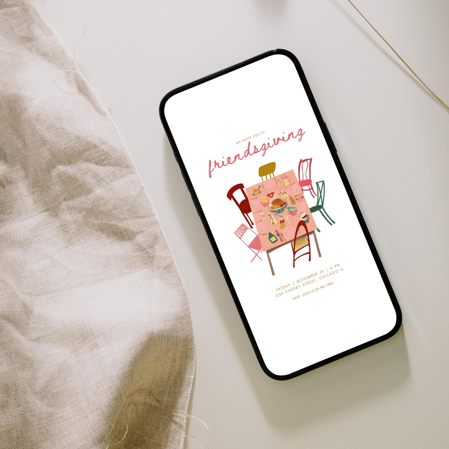 Friendsgiving Invitation Template Friendsgiving Invite Digital ...