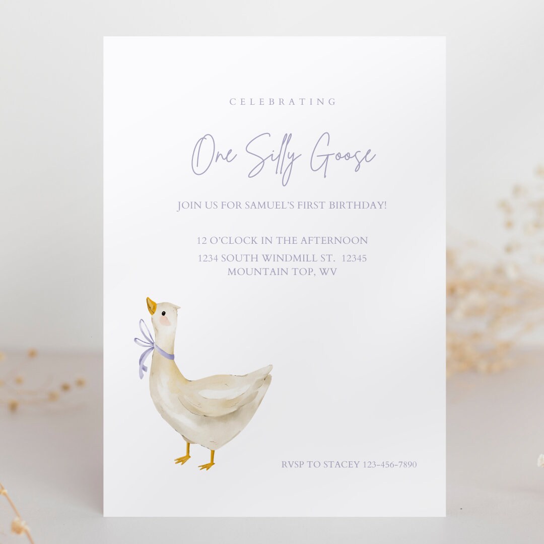 Silly Goose First Birthday Bundle First Birthday Suite Printable ...