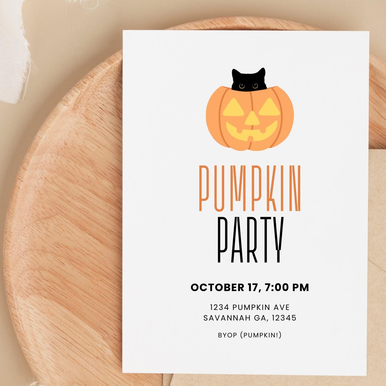 Pumpkin Party Invitation Template - Etsy