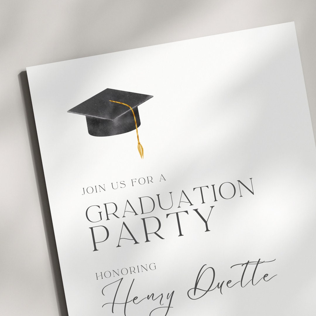 Editable Graduation Party Invitation Template Digital Graduation ...