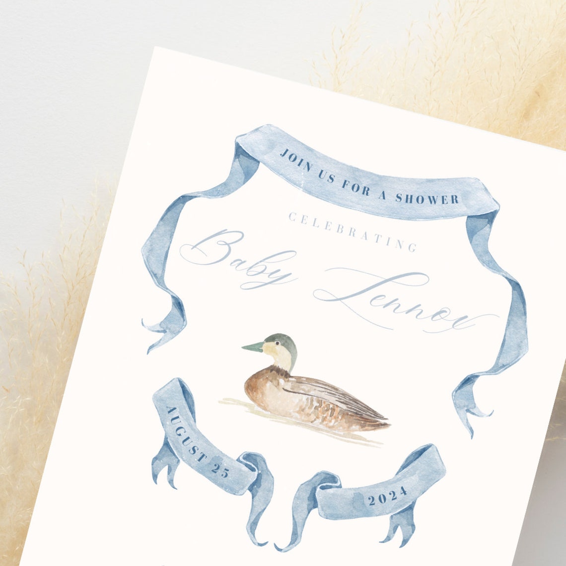 Duck Baby Shower Invitation Template Baby Registry Card Canva Template ...