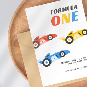 Formula One First Birthday Invitation Download Racecar Birthday ...
