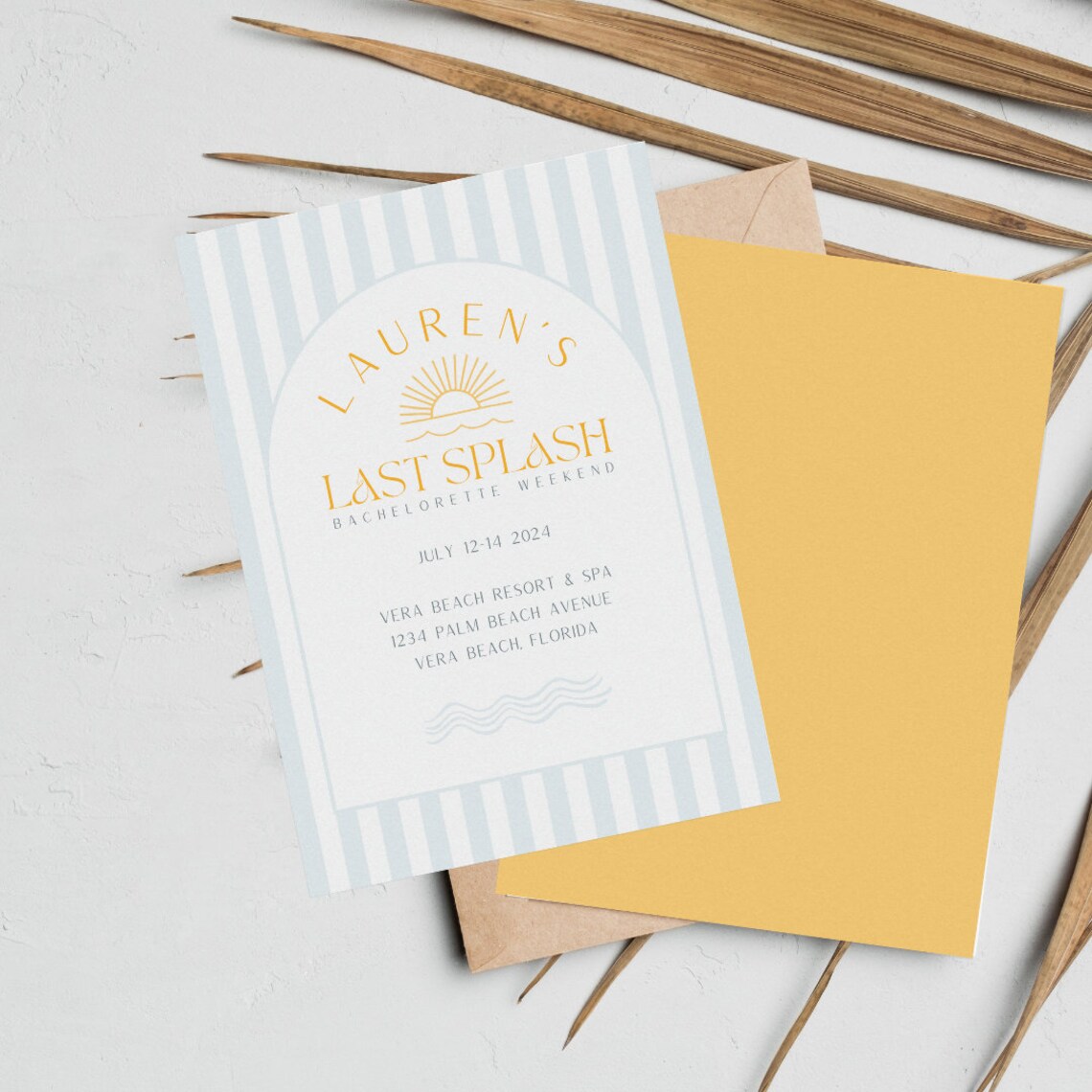 Last Splash Bachelorette Party Printable Invitation Bachelorette Beach ...