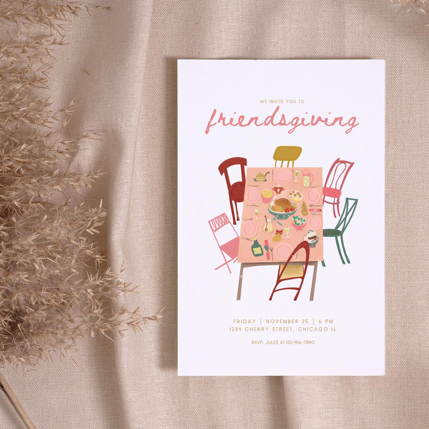 Friendsgiving Invitation Template Friendsgiving Invite Digital ...