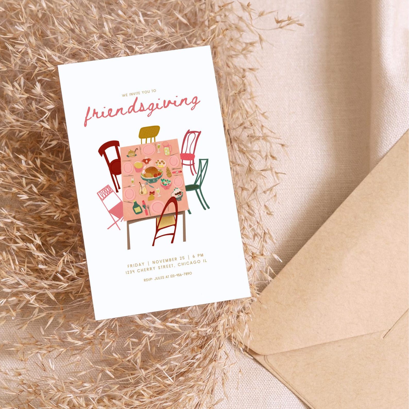 Friendsgiving Invitation Template Friendsgiving Invite Digital ...