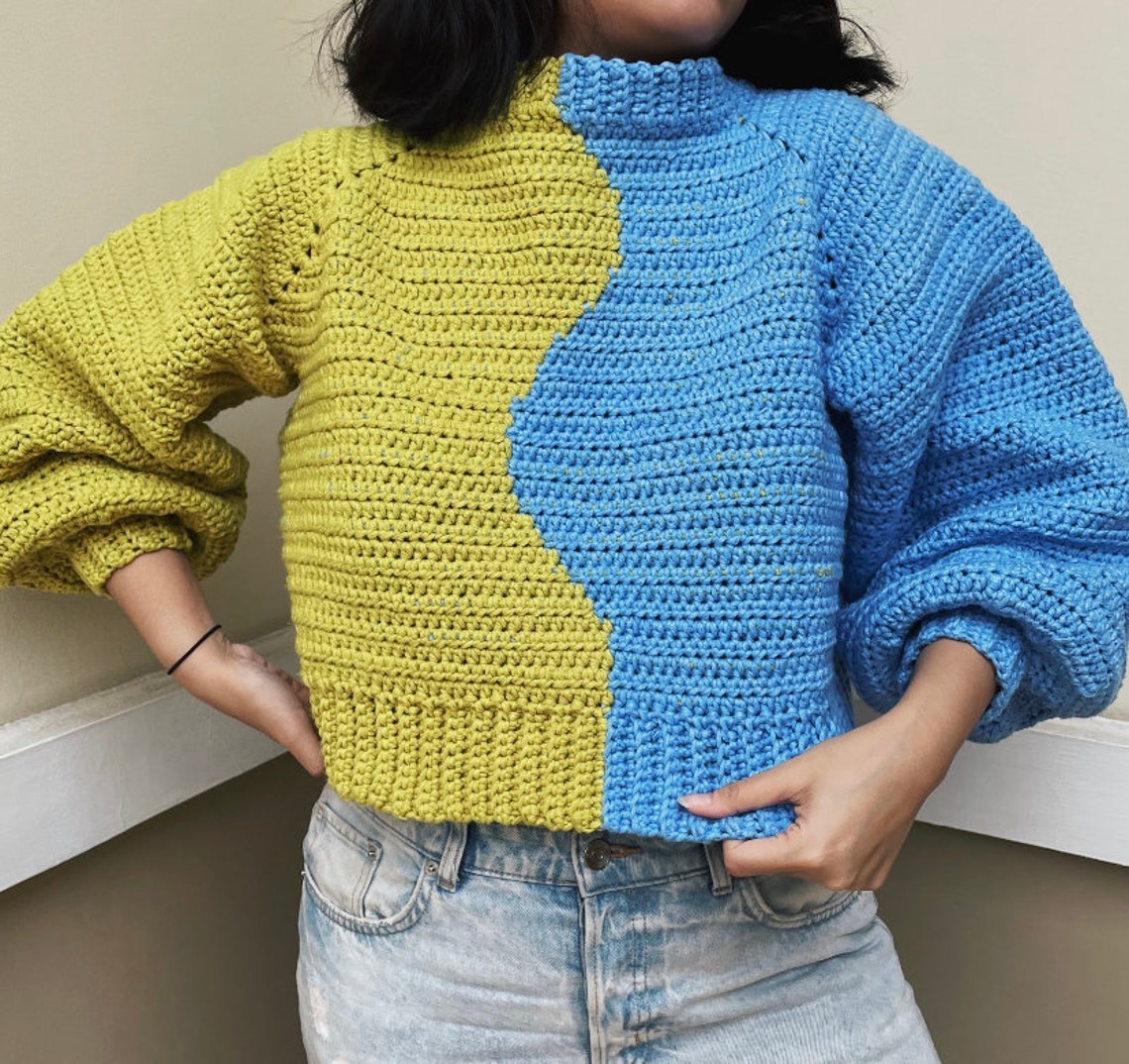 PDF: Wavy Colorblock Sweater Pattern digital Download Only - Etsy