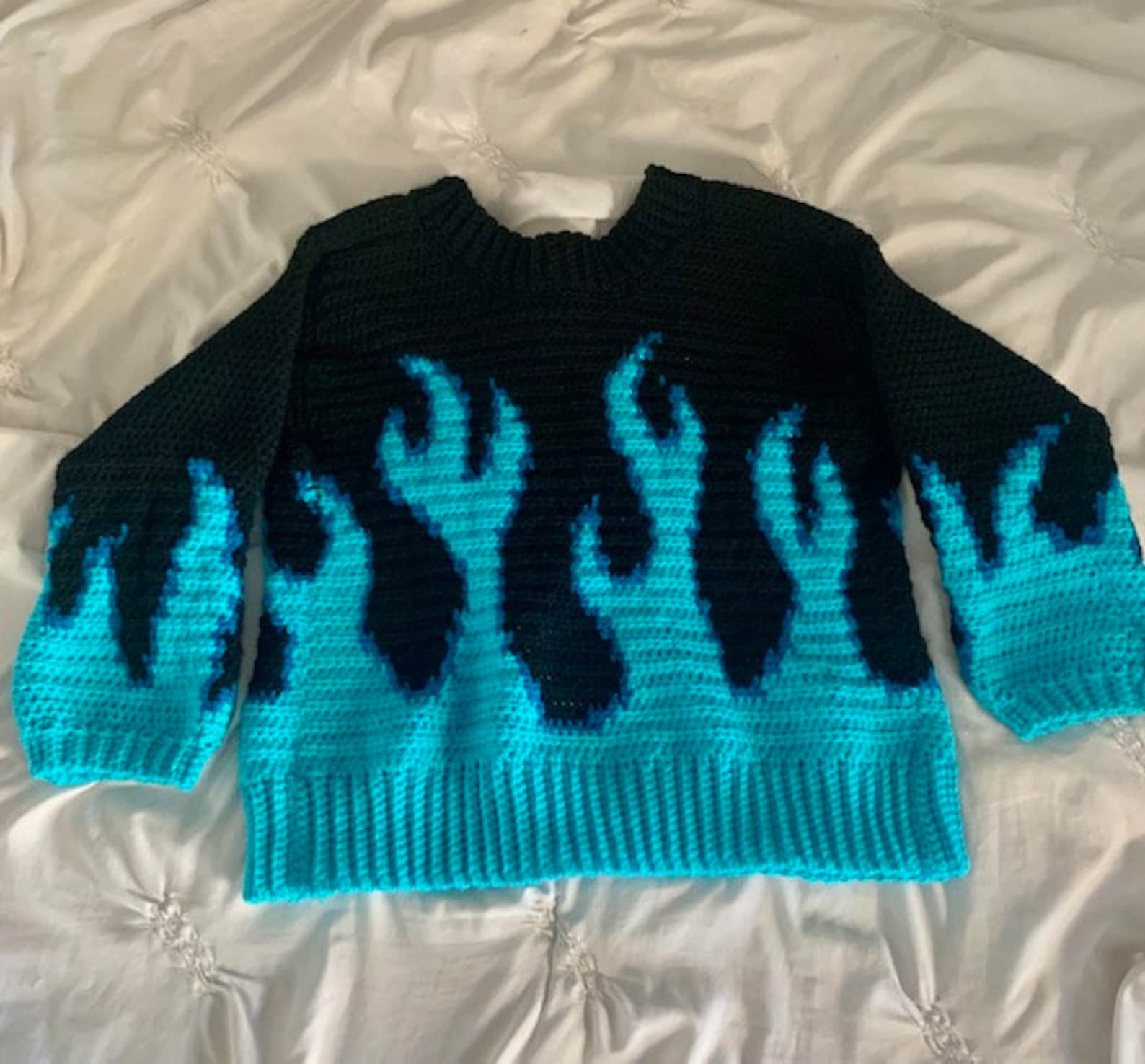 PDF: on Fire Crochet Sweater Pattern - Etsy