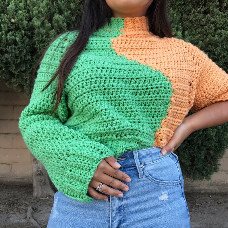 PDF: Wavy Colorblock Sweater Pattern digital Download Only - Etsy